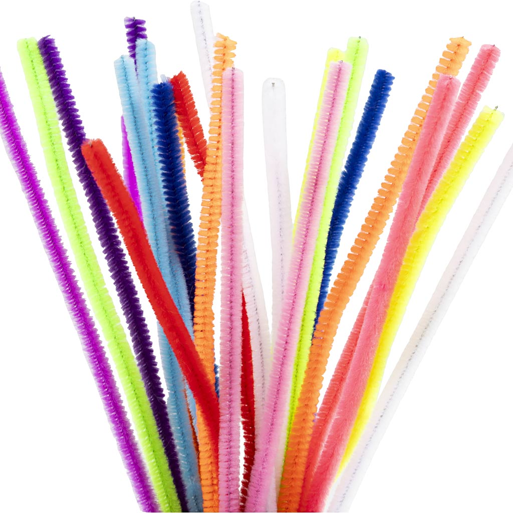 Colorful Pipe Cleaners - 25 Pack 30cm x 6mm – PoundFun