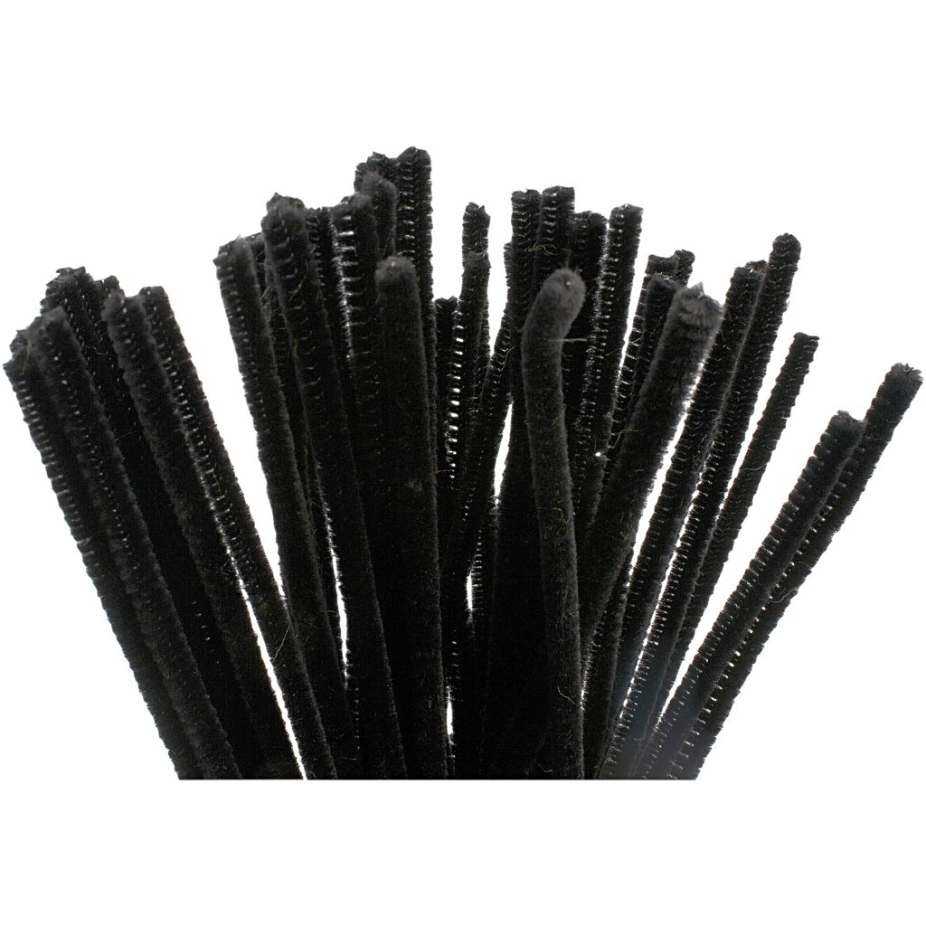 Black Pipe Cleaners - 50 Pack 30cm x 6mm – PoundFun
