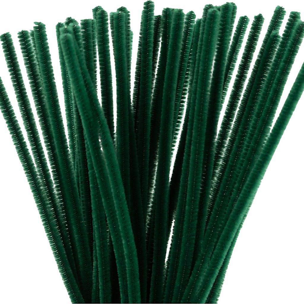 Dark Green Pipe Cleaners - 50 Pack 30cm x 6mm – PoundFun