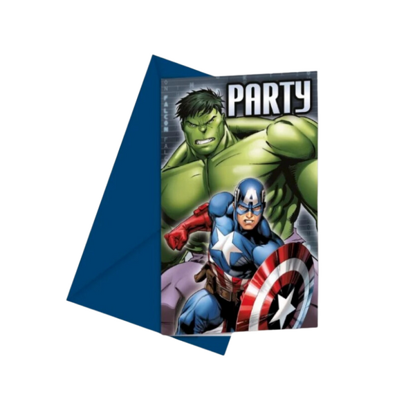 6 Marvel Avengers Kids Party Invitations – PoundFun™