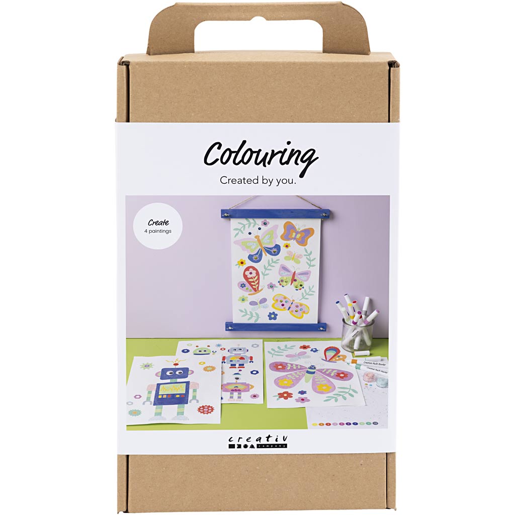 Colouring Butterfly & Robot Happy Colours Craft Kit – PoundFun