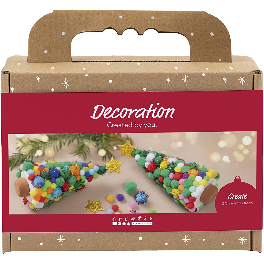 Christmas Tree Assorted Colours Mini Pom-Pom Craft Kit – PoundFun