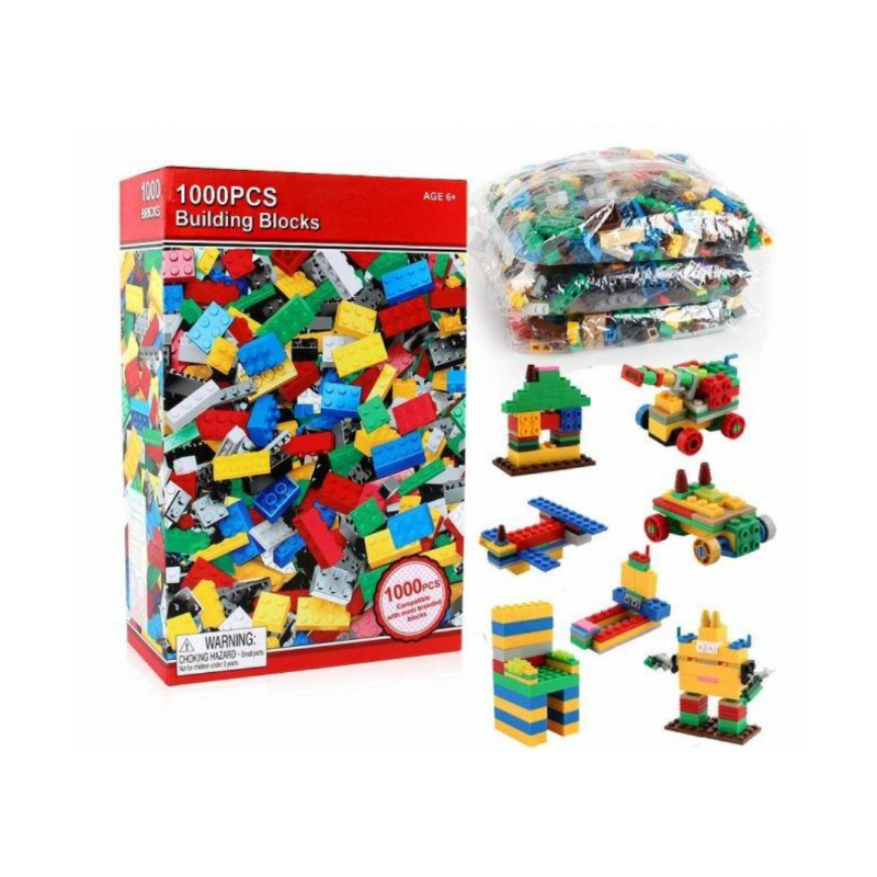 Building Blocks Assorted Size & Colours 1000 Piece Set – PoundFun™
